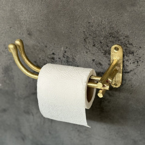 Artihand Inc Handcrafted Solid Brass Toilet Paper Roll Holder, Brass Tissue Holder For Bathroom ...